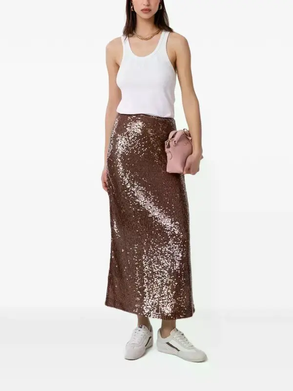 GAELLE PARIS Sequin-embellished Midi Skirt