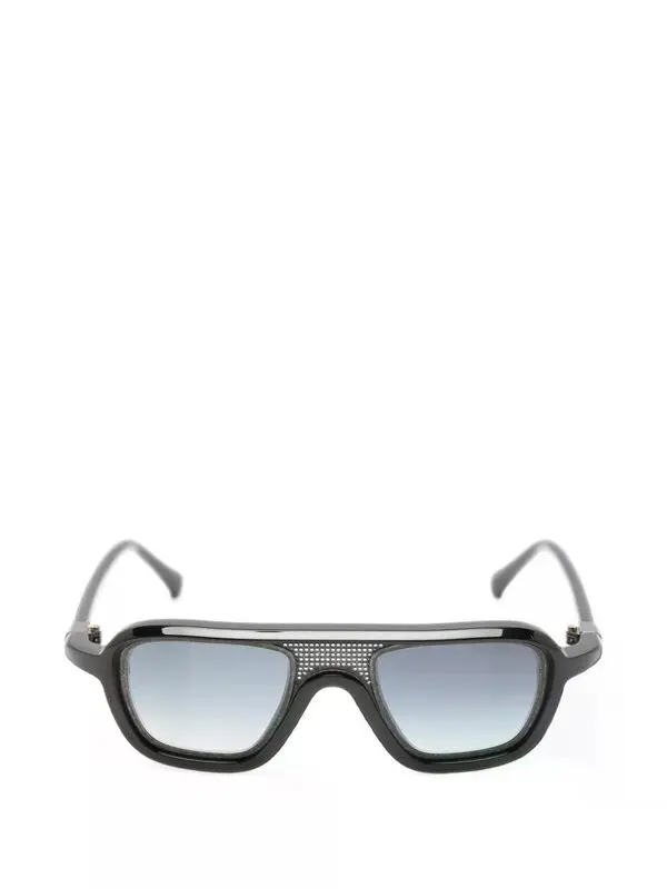Yohji Yamamoto Perforated-bridge Sunglasses - Black