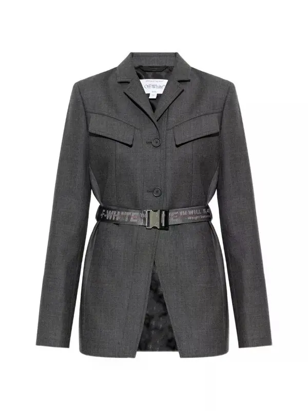 Off-White Belted Wool Blazer