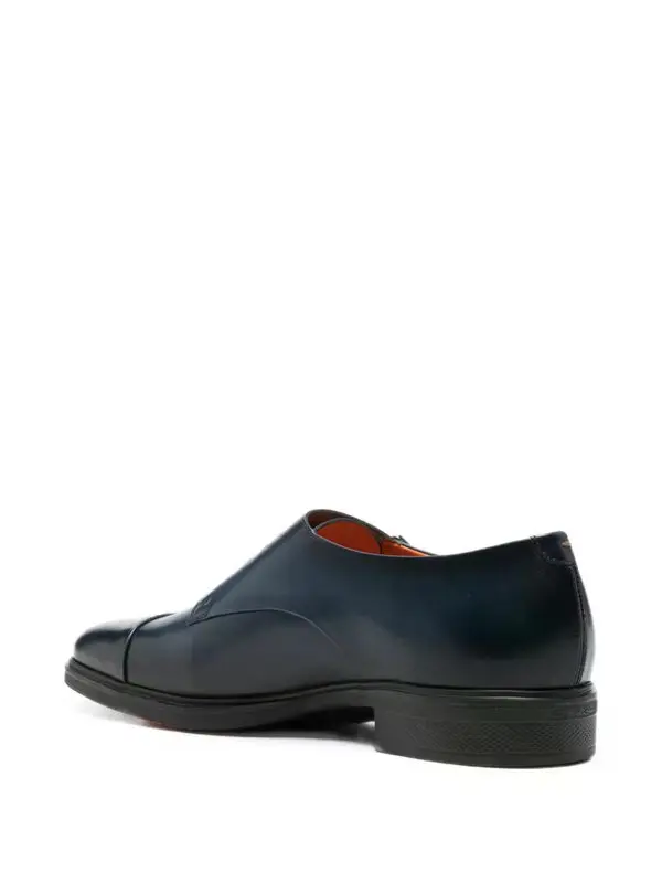 Santoni Double Buckle-strap Leather Monk Shoes