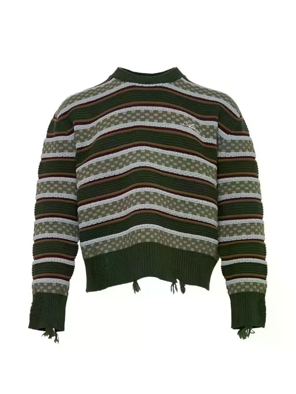 Amiri Striped Distressed Sweater