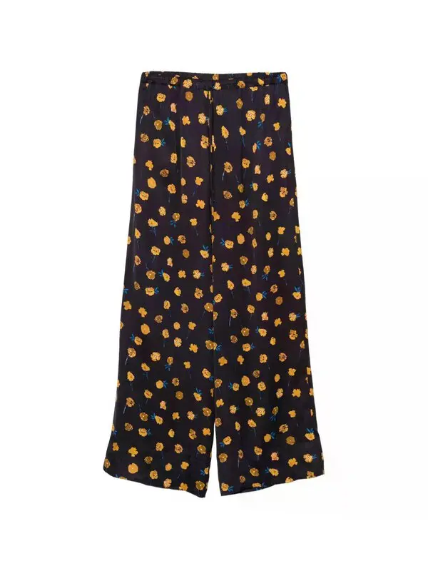 Liviana Conti Floral-print Drawstring-waist Trousers - Blue