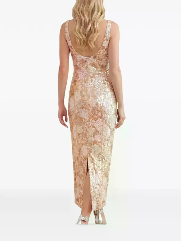 NEEDLE & THREAD Wisteria Shimmer Sequin-embellished Floral-print Gown