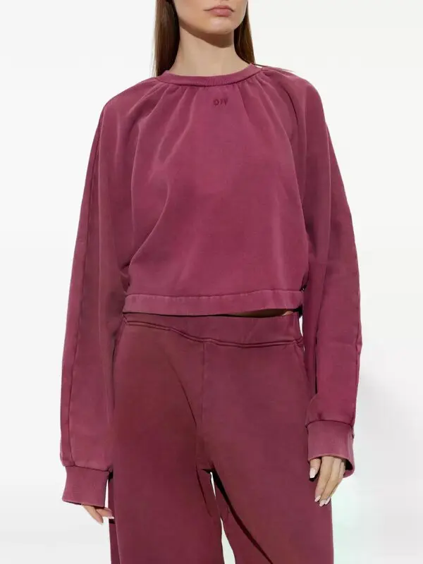 Off-White Logo-embroidered Cropped Sweatshirt