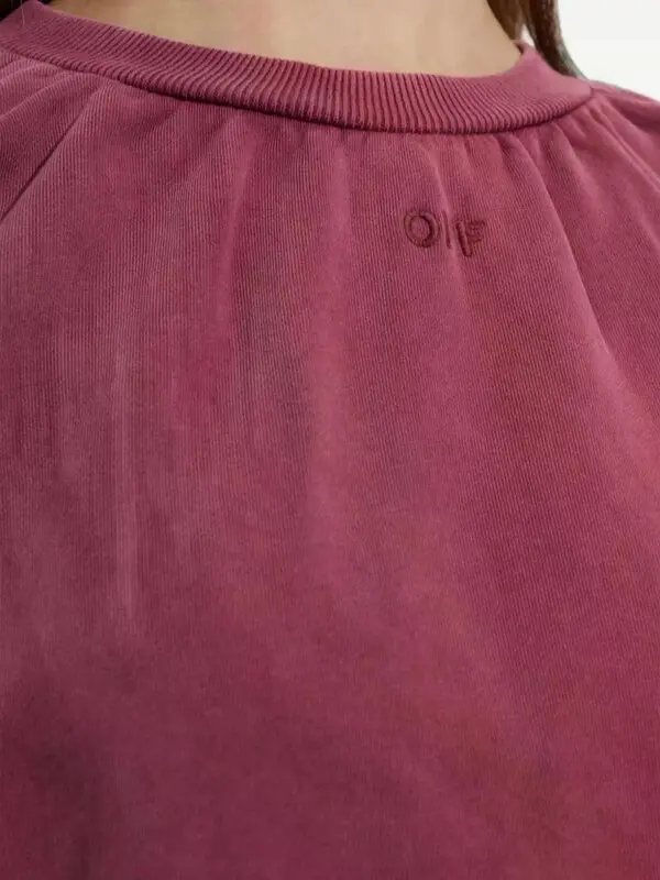Off-White Logo-embroidered Cropped Sweatshirt