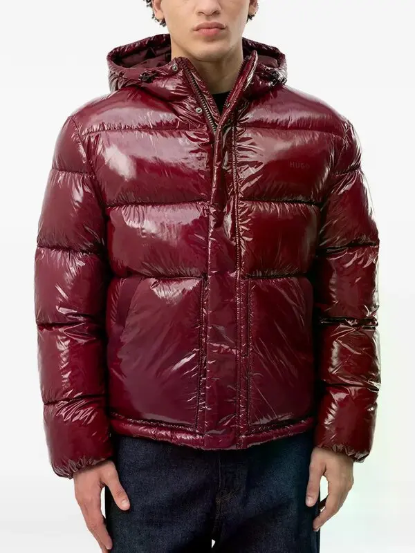 Hugo Water-repellent Puffer Jacket With Tonal-logo