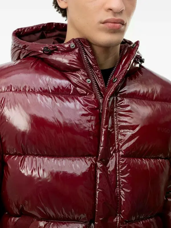 Hugo Water-repellent Puffer Jacket With Tonal-logo