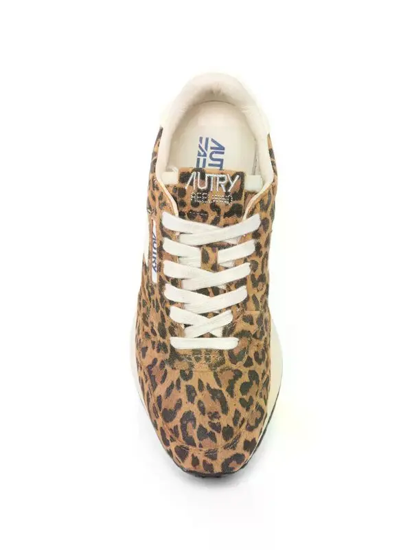 AUTRY Leopard-print Leather Sneakers