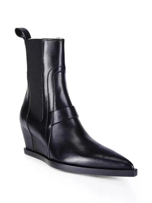 Rick Owens Sharp Wedge Wedge Ankle Boots - Black