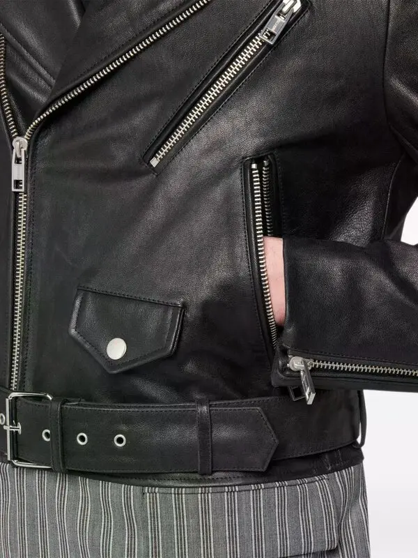 Moschino Unstructured Nappa-leather Biker Jacket