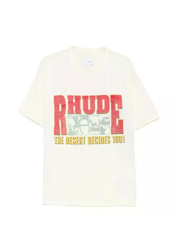 Rhude The Desert Decides Logo-print T-shirt - Neutrals