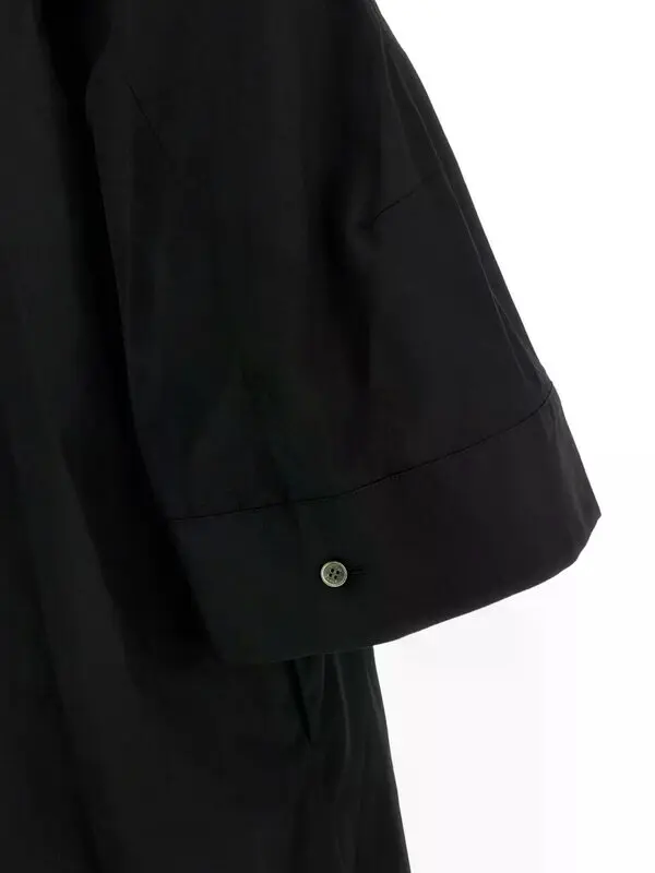 Sacai Pleated-back Wide-sleeve Mini Shirt Dress