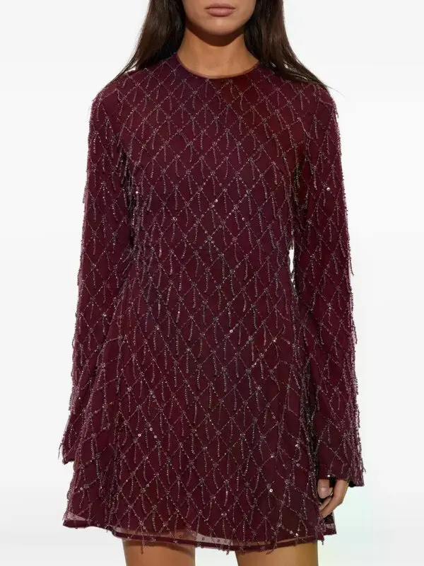 ROTATE BY BIRGER CHRISTENSEN Sequins Mini Flared Dress