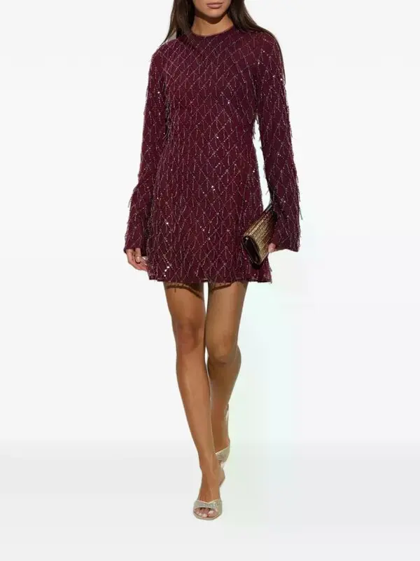 ROTATE BY BIRGER CHRISTENSEN Sequins Mini Flared Dress
