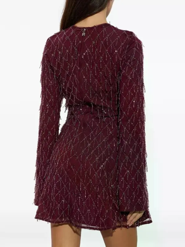 ROTATE BY BIRGER CHRISTENSEN Sequins Mini Flared Dress