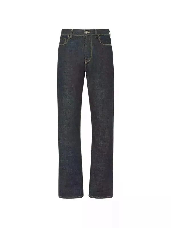 Fendi Logo-patch Contrast-stitch Jeans