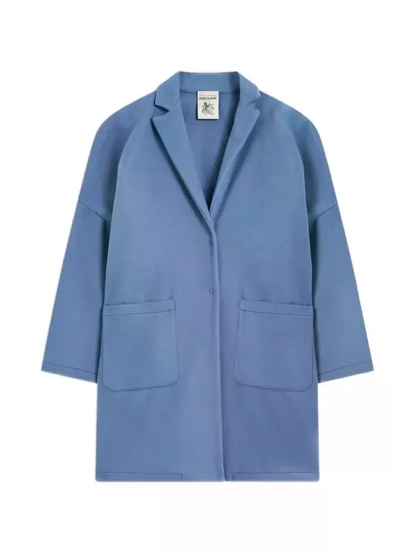 SEMICOUTURE Sigmund-lapels Patch-pockets Coat - Blue