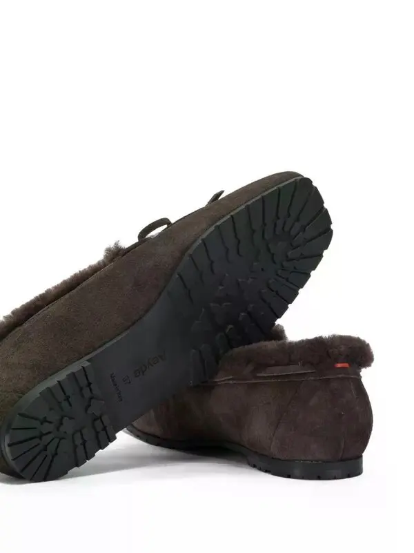AeydĒ Jasper Shearling-trim Suede Loafers - Brown