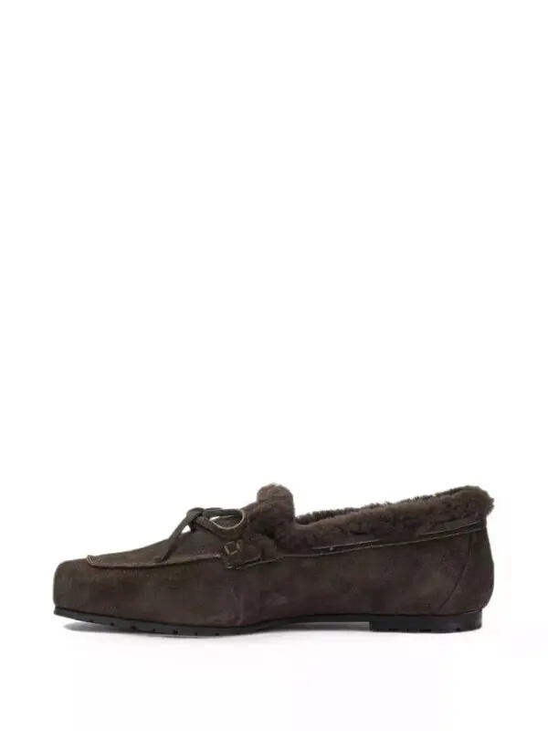 AeydĒ Jasper Shearling-trim Suede Loafers - Brown