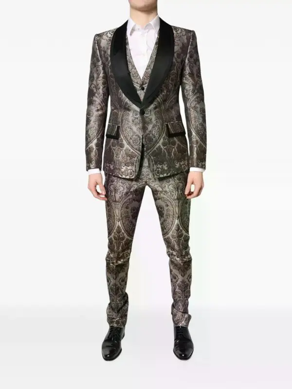 Dolce & Gabbana Baroque-jacquard Three-piece Suit
