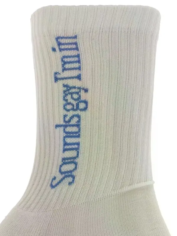 CARNE BOLLENTE Logo-embroidered Ribbed-knit Socks - White