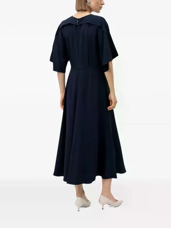 BOSS Long Office Dress In Stretch Crepe - Blue