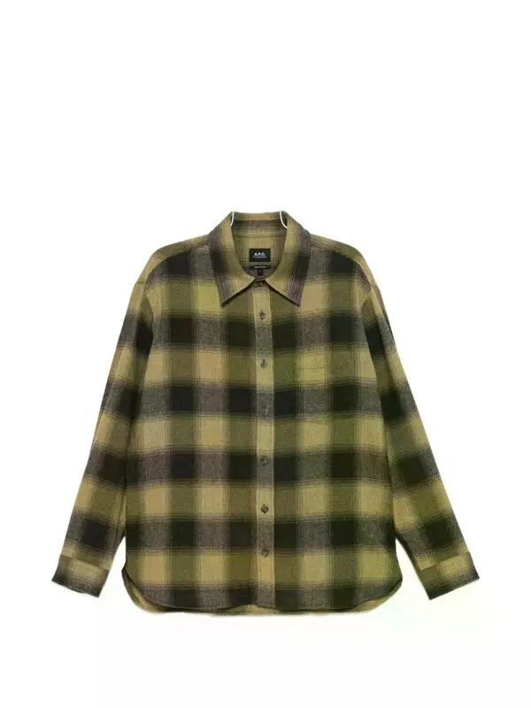 A.p.c. Check-pattern Button-up Shirt - Green
