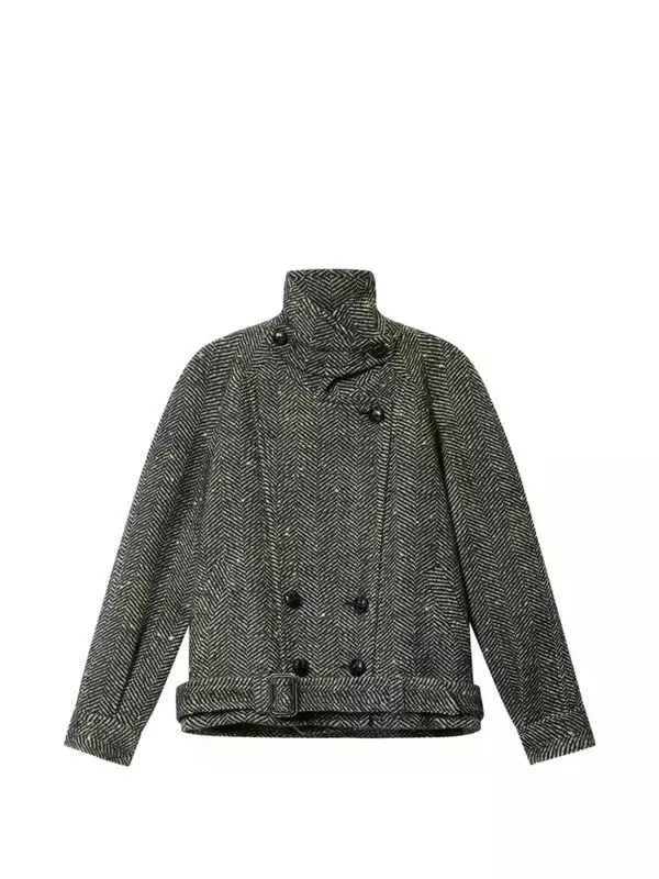 Isabel Marant Étoile Herringbone Elvane Coat - Black