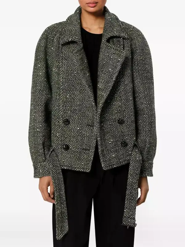 Isabel Marant Étoile Elvane Chevron Wool Jacket - Black