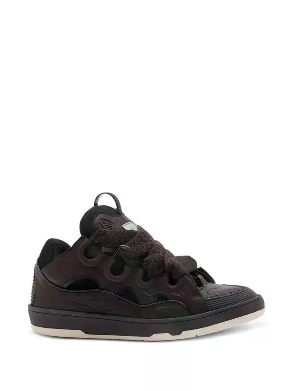 LANVIN Curb Lace-up Sneakers - Brown