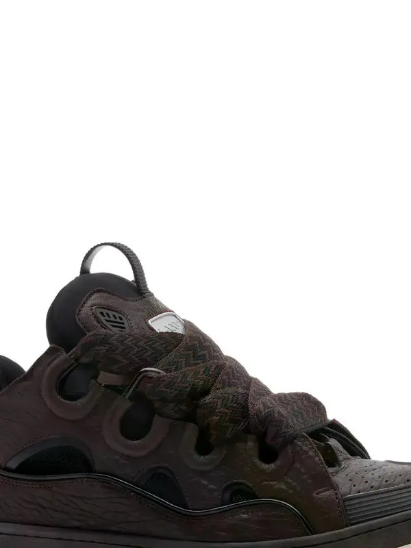 LANVIN Curb Lace-up Sneakers - Brown