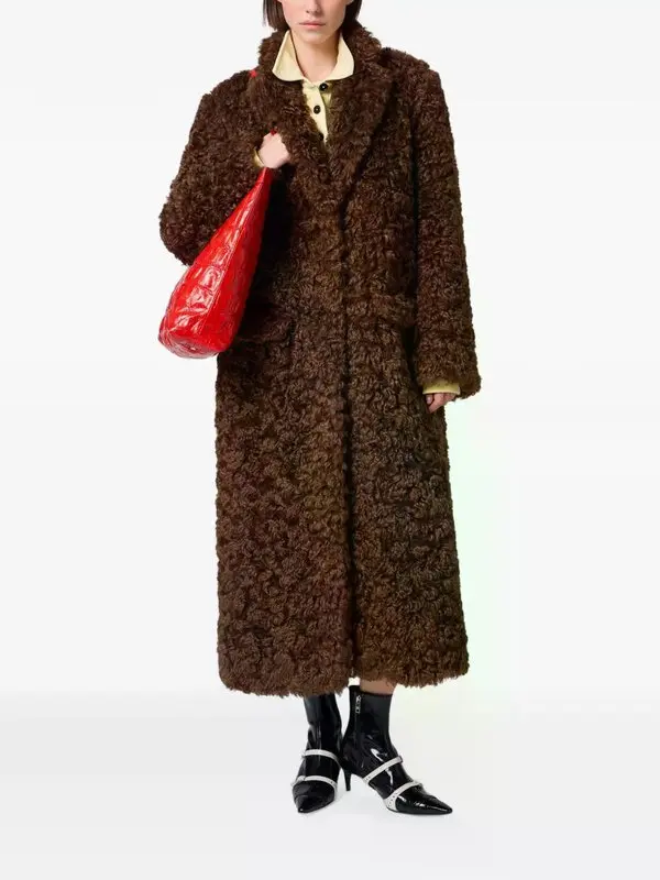 MSGM Faux-shearling Double-breasted Coat