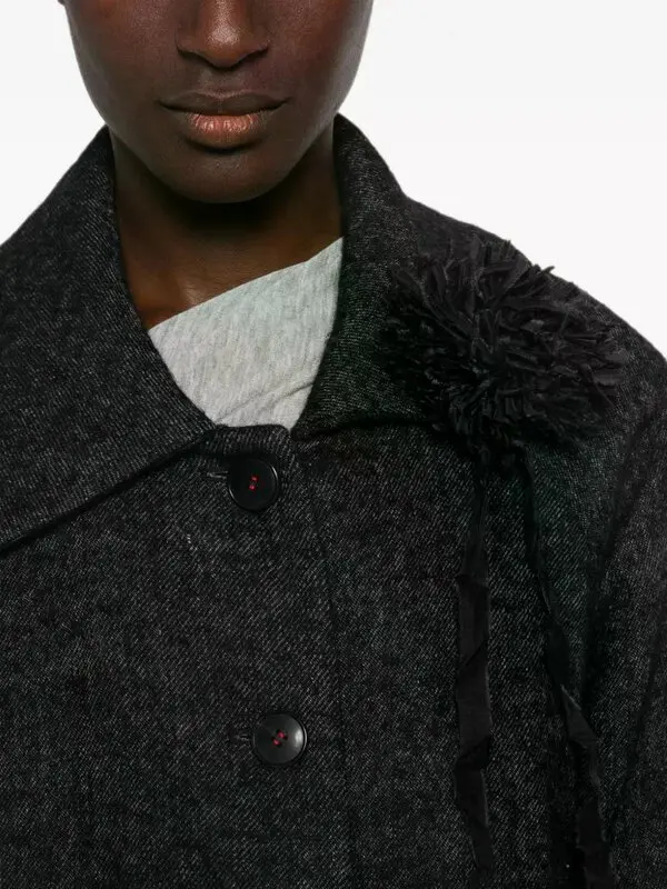 Soh Floral-applique Single-breasted Coat