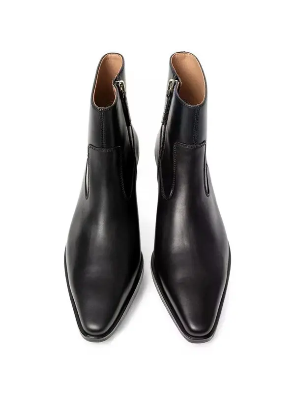 BOSS Pointed-toe Leather Ankle Boots