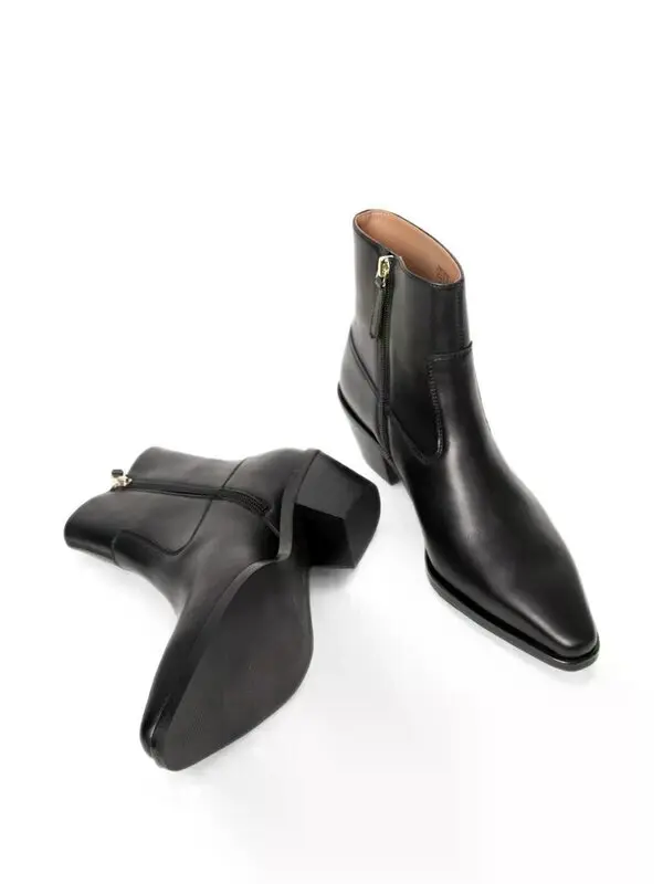 BOSS Pointed-toe Leather Ankle Boots