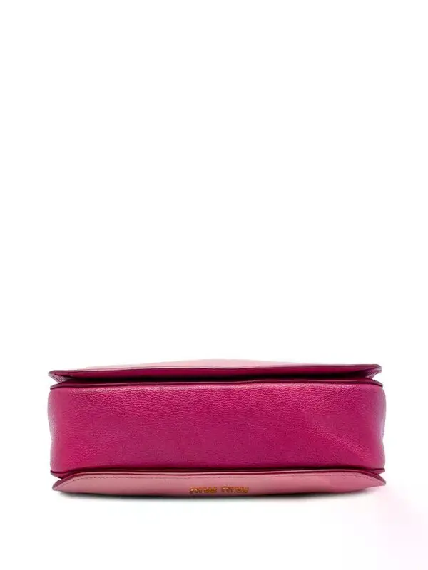 Miu Miu 2010-2026 Bicolor Goatskin Madras Satchel - Pink