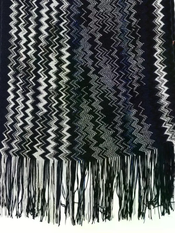Missoni Zigzag-knit Fringed Scarf