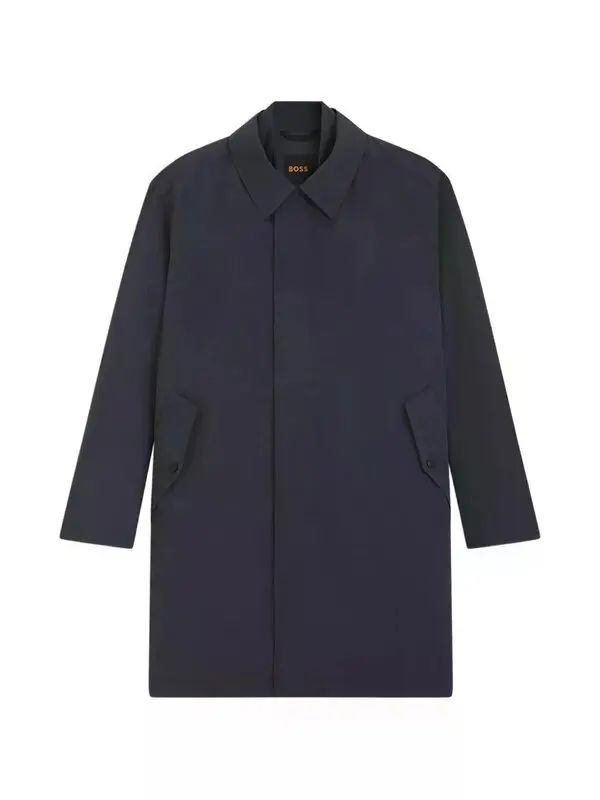 BOSS Single-breasted Raincoat - Blue