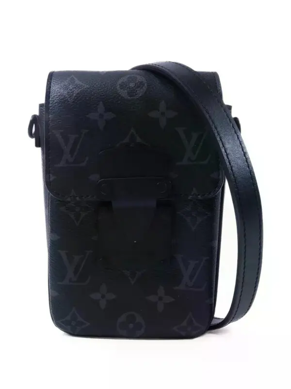 LOUIS VUITTON Monogram Eclipse S-lock Shoulder Bag - Black