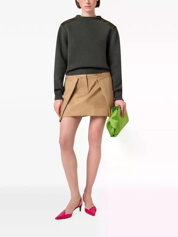 MSGM Pleated-detail Mini Skirt - Brown