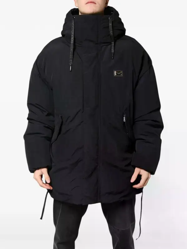 Dolce & Gabbana Logo-plaque Hooded Coat