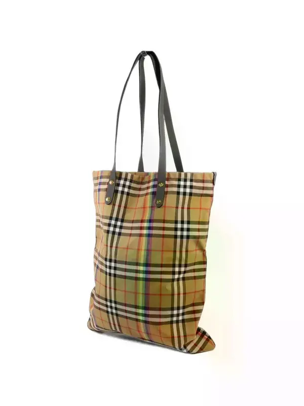 Burberry Rainbow Check Shopper Tote Bag