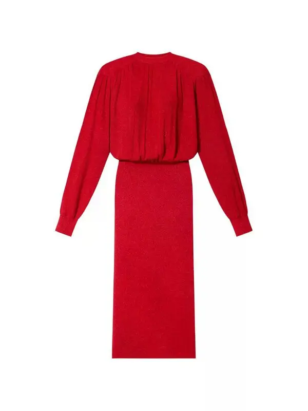 Isabel Marant Étoile Aliza Pleated Long-sleeve Dress - Red