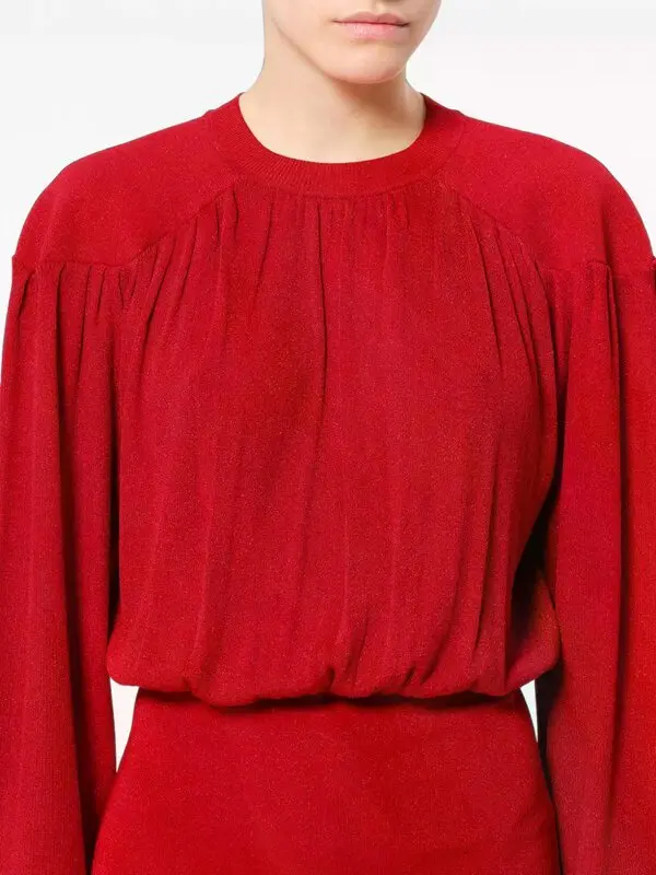 Isabel Marant Étoile Aliza Pleated Long-sleeve Dress - Red