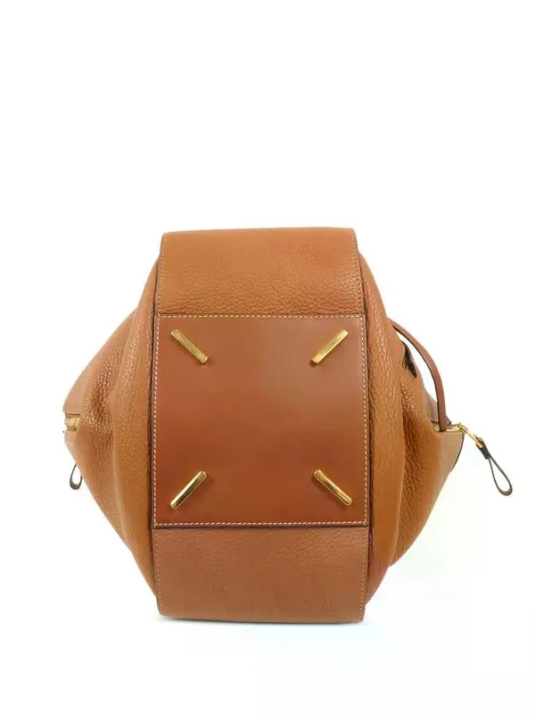 Loewe Hammock Leather Tote Bag - Brown