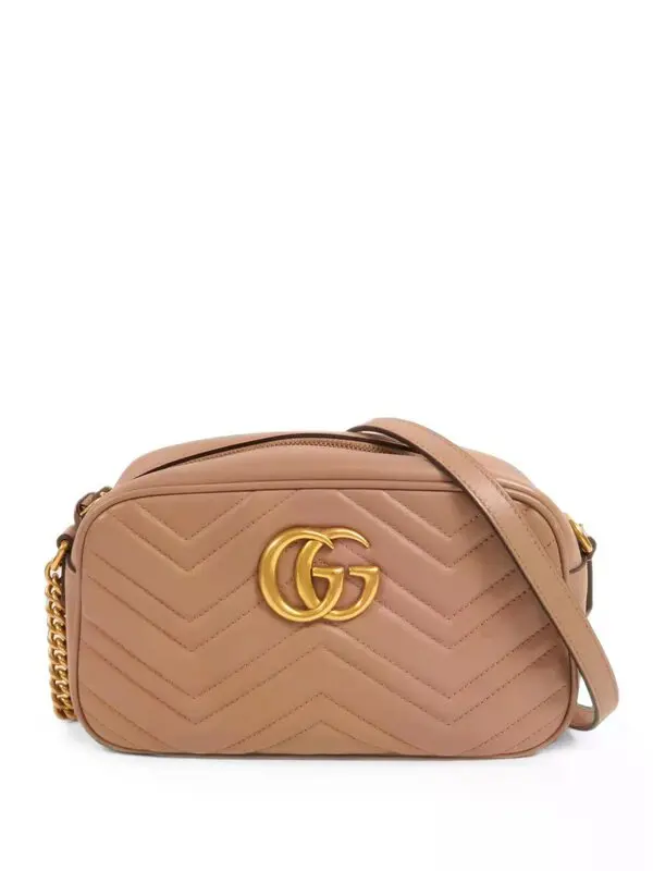 Gucci Small Gg Marmont Calf Leather Shoulder Bag - Brown