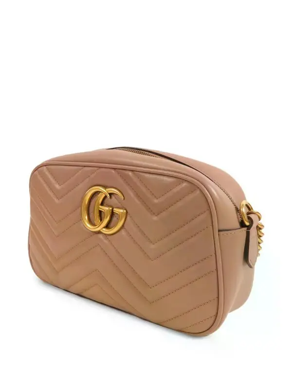 Gucci Small Gg Marmont Calf Leather Shoulder Bag - Brown