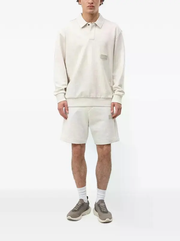 BOSS Logo-patch Polo-collar Sweater