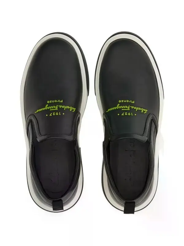 FERRAGAMO Logo-print Leather Sneakers