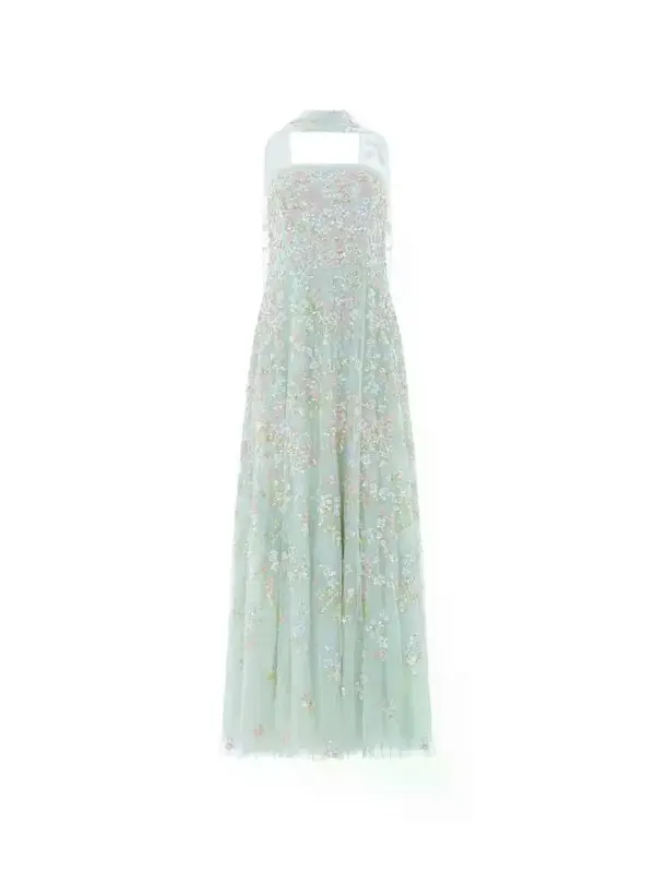 NEEDLE & THREAD Forget-me-not Strapless Maxi Dress - Green